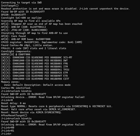 Cannot Program Fmu Board Using Swd J Link Cannot Unlock Device Nxp Community