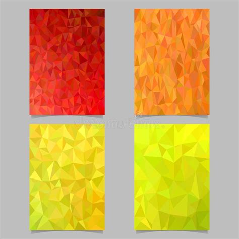 Geometric Abstract Irregular Triangle Mosaic Cover Template Set Stock Vector Illustration Of
