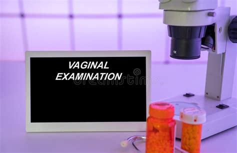Medical Tests And Diagnostic Procedures Concept Text On Display In Lab Vaginal Examination