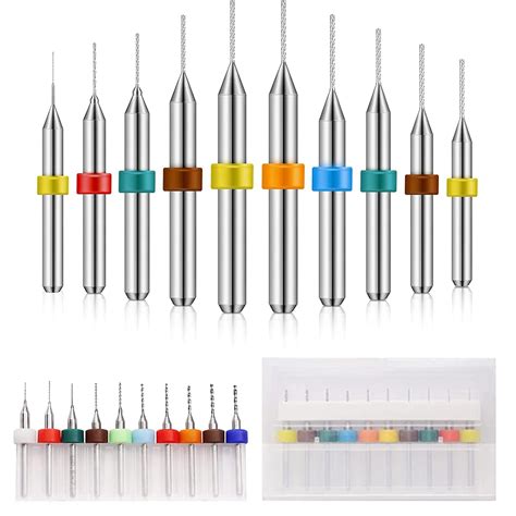 20pcs Pcb Micro Drill Bits 2 Sets 0 3mm 1 2mm Tungsten Carbide Rotary Tool With 1 8 Inch Shank