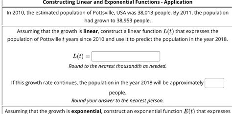 Constructing Linear And Exponential Functions