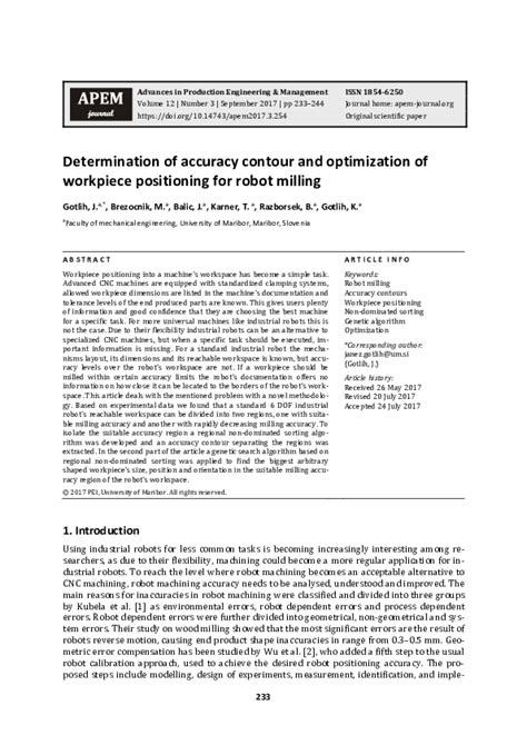 Pdf Determination Of Accuracy Contour And Optimization Of Workpiece