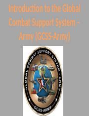 B01 INTRO GCSS A Pptx Introduction To The Global Combat Support System Army GCSS Army