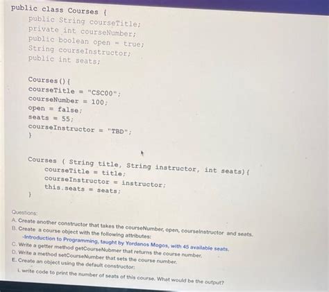 solved public class courses public string coursetitle