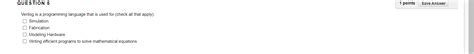 Solved Question 5 1 Points Save Answer Verilog Is A
