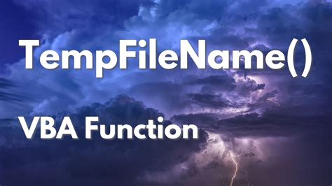 Getting A Temporary File Name With VBA