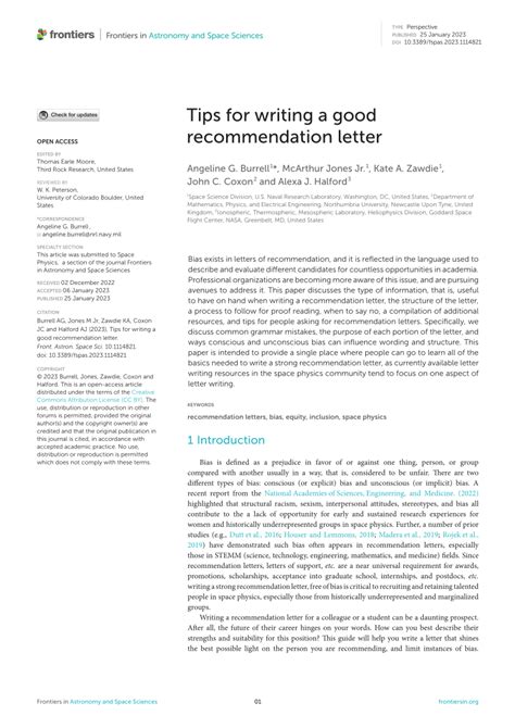Pdf Tips For Writing A Good Recommendation Letter