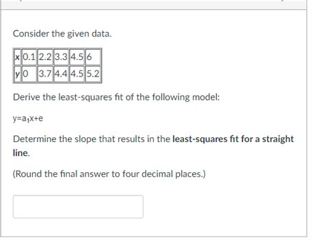 Consider The Given Data Derive The Least Squares Fit