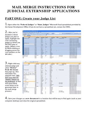 Fillable Online MAIL MERGE INSTRUCTIONS FOR Fax Email Print PdfFiller