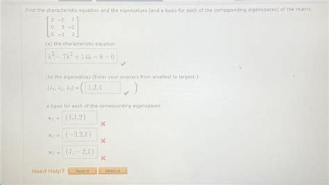 Solved Nd The Characteristic Equation And The Eigenvalues