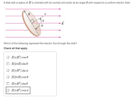 Solved A Disk With A Radius Of R Is Oriented With Its Normal
