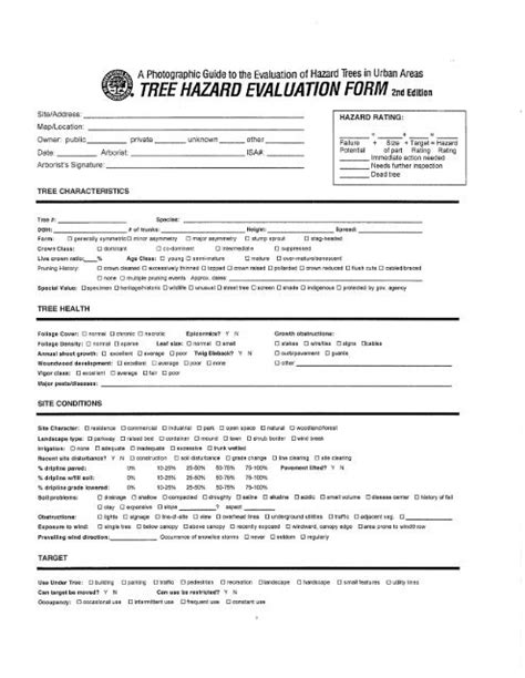 Tree Hazard Evaluation Form Pdf City Of Cannon Beach