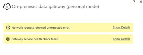 on prem data gateway personal mode issues logg microsoft