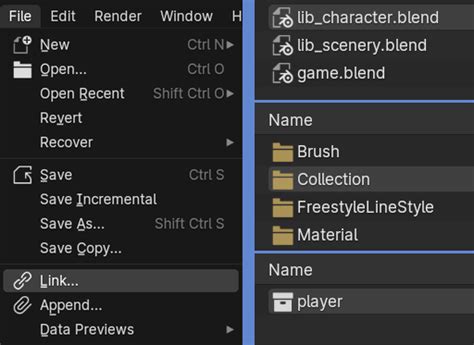 Using Linked Libraries In Game — Upbge Manual