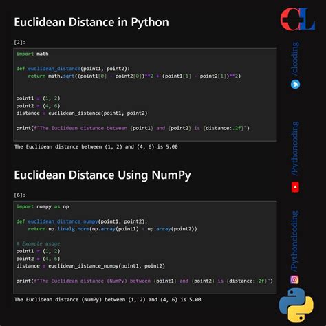 Best 12 Euclidean Distance In Python Artofit