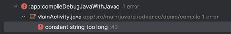 how to fix sdk error constant string too long advance ai