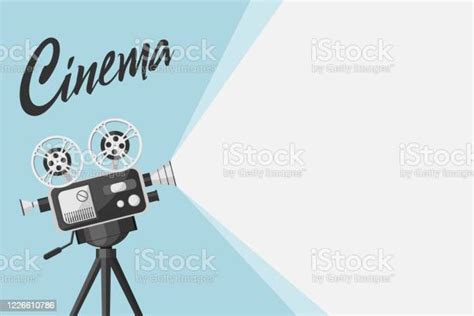 필름 릴이있는 상세한 복고풍 영화 프로젝터 시네마 배경입니다 복고풍 스타일의 배너 전단지 포스터를위한 영화제 템플릿 텍스트에