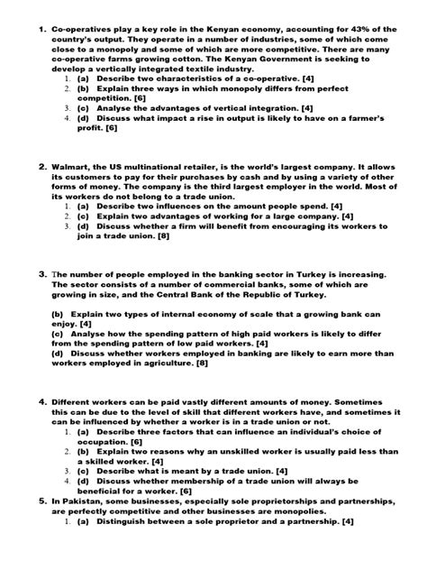 Igsce Economics Pdf Perfect Competition Labour Economics