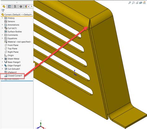 Solidworks Sheet Metal Close Corners Command