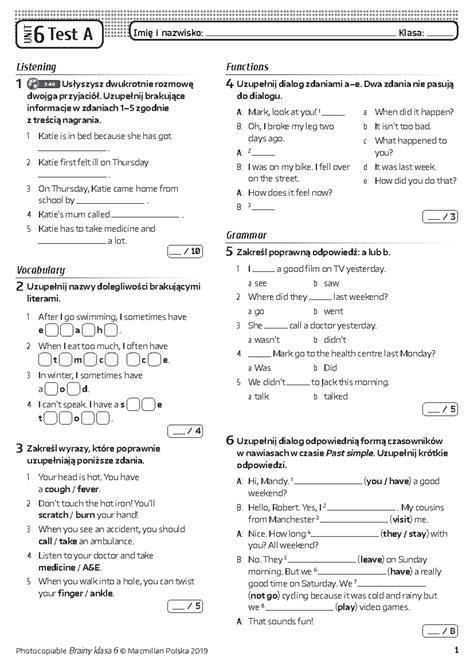 Brainy Kl8 Unit Tests Answer Key Unit Tests Unit Tests Answer Key