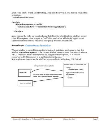 Abusing Windows Opener To Bypass CSRF Protection PDF