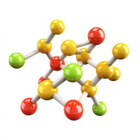 Colorful Molecular Structure Representation With Various Atoms And Bonds Premium Ai Generated