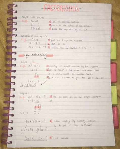 Factorising Gcse Maths Revision Notes Gcse Math Gcse Maths Revision
