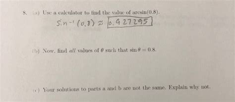 Solved 8 A Use A Calculator To Find The Value Of Chegg Com