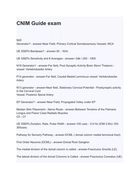 CNIM Guide Exam Questions With Complete Solution CNIM Gu Stuvia US