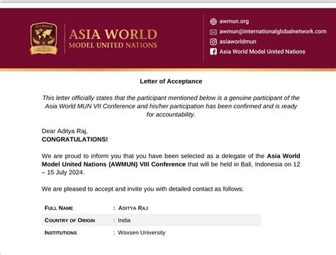 Aditya Raj On Linkedin Asianmun Bali Modelun Globalleadership Publicspeaking Networking