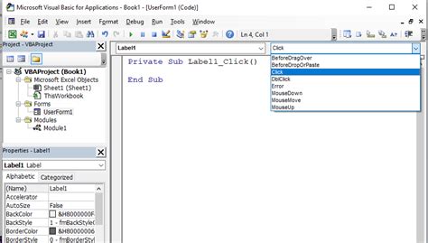 Excel Macro Class Label