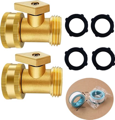 Heavy Duty Brass Hose Shut Off Valve 2 Pack Garden Hose