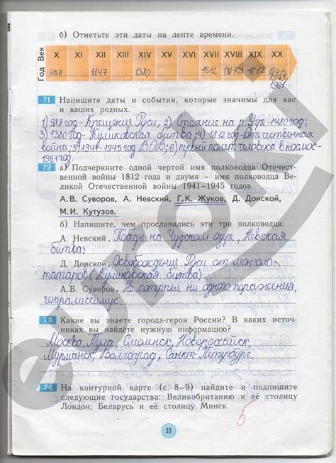 ГДЗ Номер стр 33 Oкружающий мир 4 класс Дмитриева Рабочая тетрадь