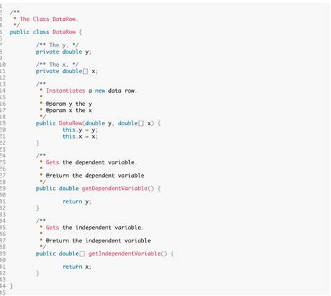 Solved The Class Datarow Lic Class Datarow ∗∗ The Y