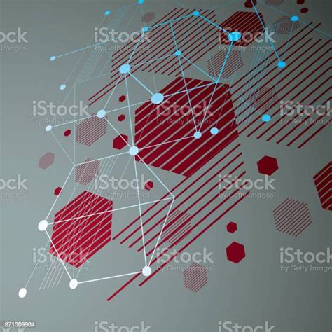 3 차원 벡터 추상 빨간색 배경 바우하우스 복고풍 스타일에서 만든 0명에 대한 스톡 벡터 아트 및 기타 이미지 0명 1960 1969 년 1970 1979 년