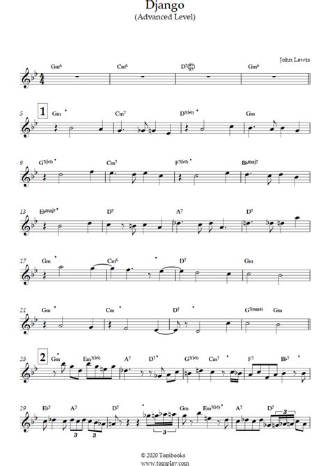 Django Advanced Level Soprano Sax Lewis Saxophone Sheet Music