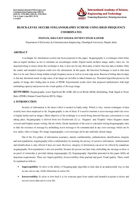Pdf Block Level Secure Steganography Scheme Using High Frequency