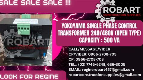 Yokoyama Single Phase Control Transformer 240 480v Open Type Capacity 500 Va Commercial