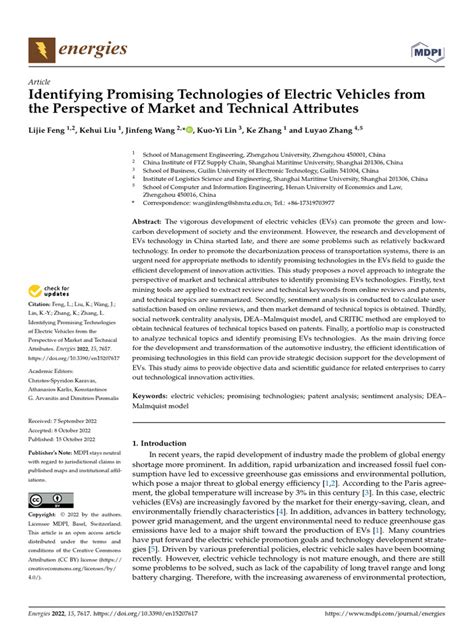 Identifying Promising Technologies Of Electric Vehicles From The Perspective Of Market And
