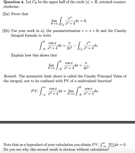 solved question 4 let cr be the upper half of the circle