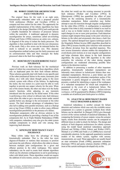 Intelligence Decision Making Of Fault Detection And Fault Tolerances