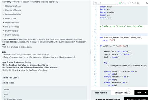 Solved Python 3 Autocomplete Ready O 1 Handling Exceptions