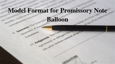 Model Format For Promissory Note Balloon Legal Shots