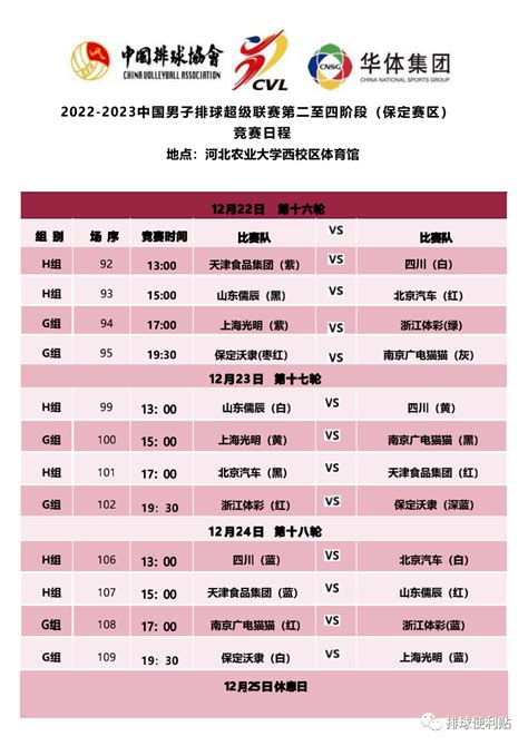 2022 2023男排联赛第二至第四阶段保定赛区1号公告江门辽宁锦标赛