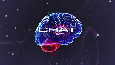 Animation Of Connections And Chat Ai Text Over Scope Scanning And Brain