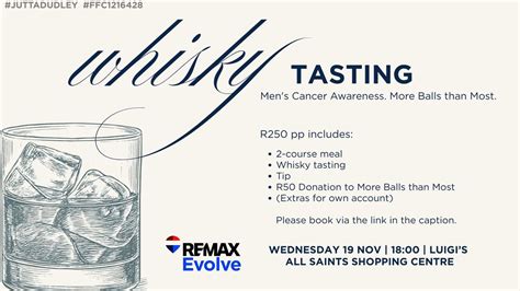 Whisky Tasting Evening At Luigis Supporting Mens Cancer Awareness