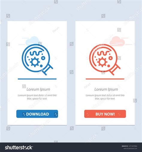 Germs Laboratory Magnifier Science Blue Red Stock Vector Royalty Free