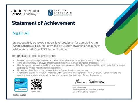 Completion Of Python Essential 1 Course Nasir Ali Posted On The Topic Linkedin