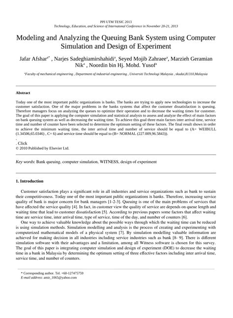pdf modeling and analyzing the queuing bank system using computer