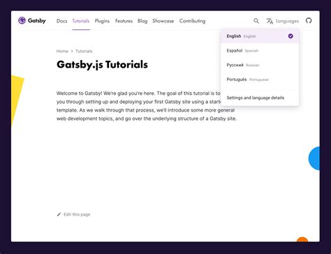 Feat Language Selector Dropdown · Issue 21746 · Gatsbyjsgatsby · Github